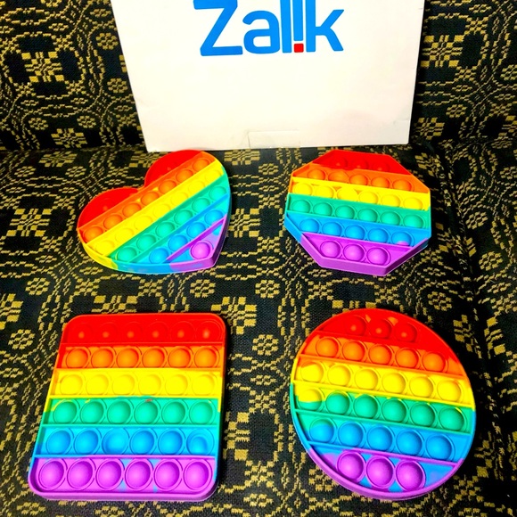 Toys | Zalik 4 Pack Rainbow Pop Fidget Toys Its Poppers Bubble With Pop ...